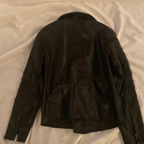 PacSun | Jackets & Coats | Pacsun La Faux Leather Jacket W Roses | Poshmark